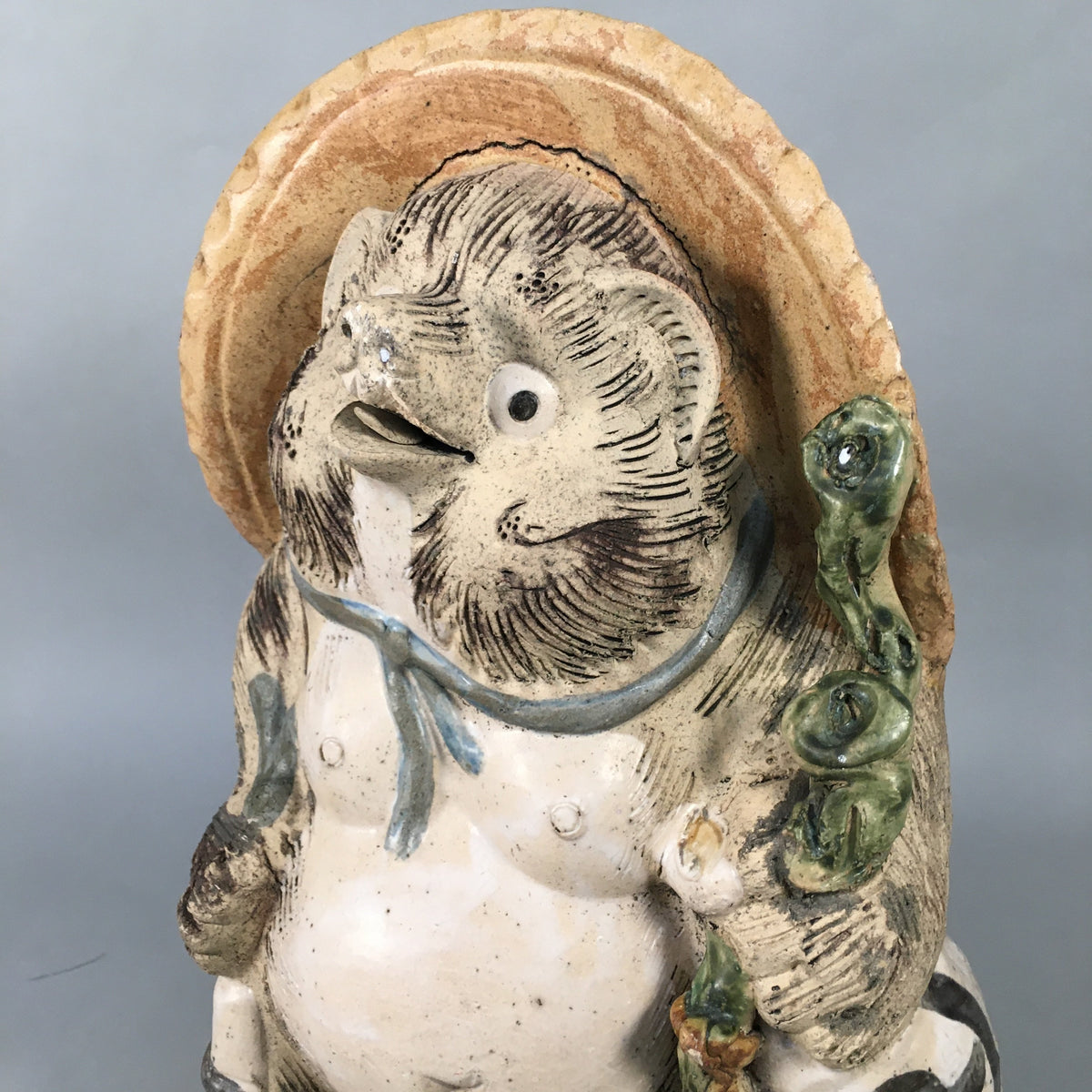Japanese Tanuki Ceramic Raccoon Dog Shigaraki ware Statue Vtg Pottery ...