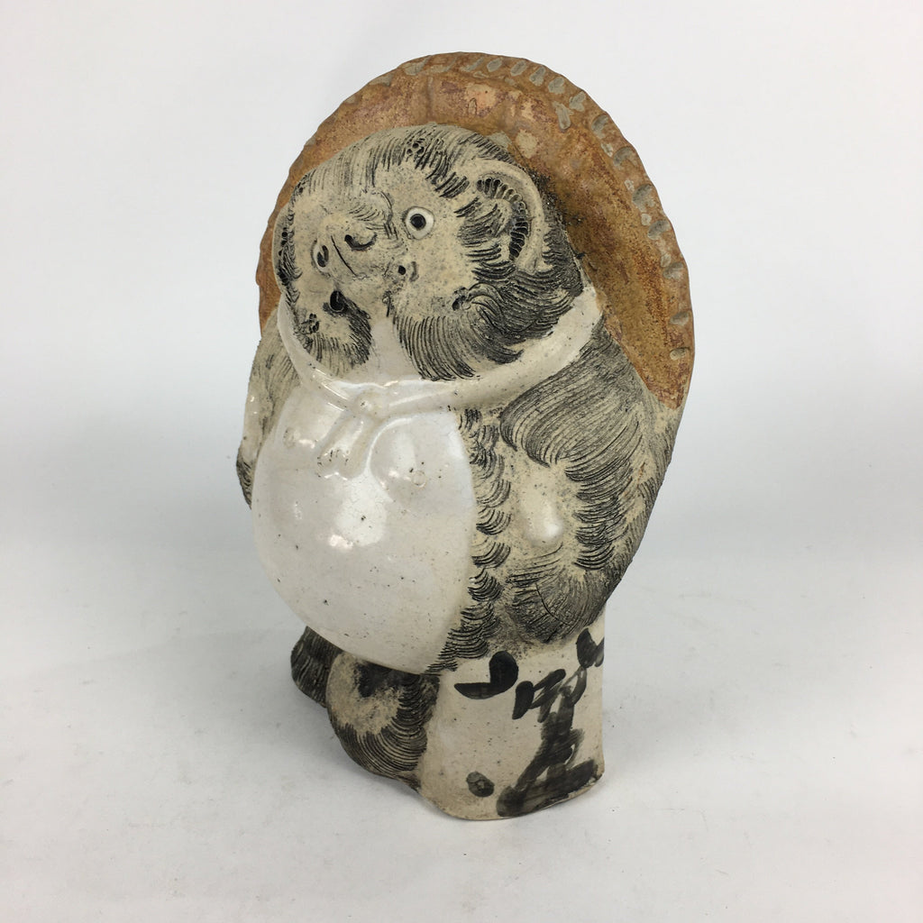 Japanese Tanuki Ceramic Raccoon Dog Shigaraki ware Statue Vtg Pottery ...