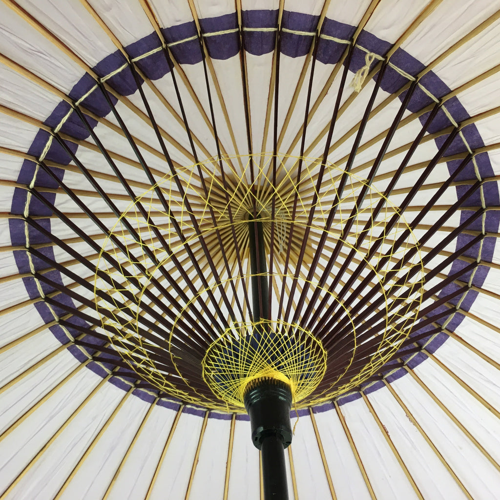 Japanese Umbrella Parasol Vtg Wagasa Bangasa Geisha Bamboo Red Purple ...