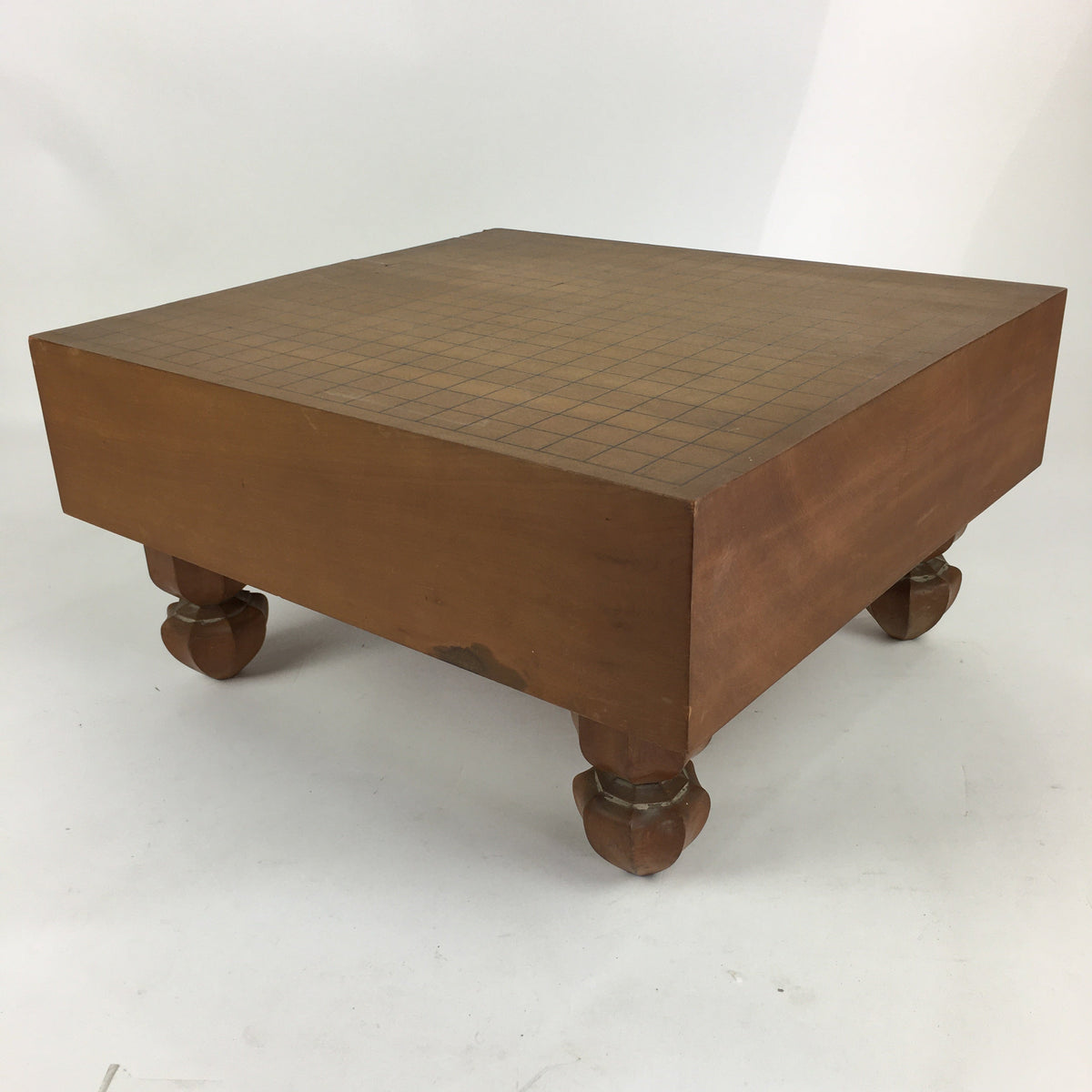 Japanese Wood Go Board Vtg Table Game Goban Leg Heso Igo 19X19 Grid GB ...