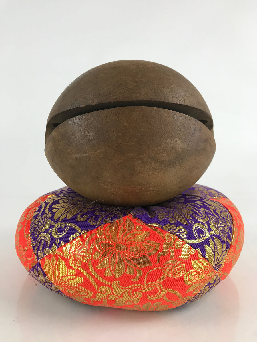 Japanese Wooden Drum Mokugyo Buddhist Altar Fitting Vtg Carving Butsug ...