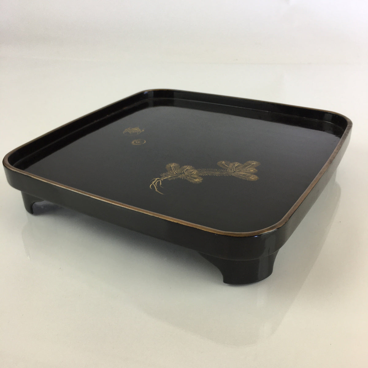 Japanese Wooden Legged Tray Lacquered Table Vtg Ozen Black UR794 ...