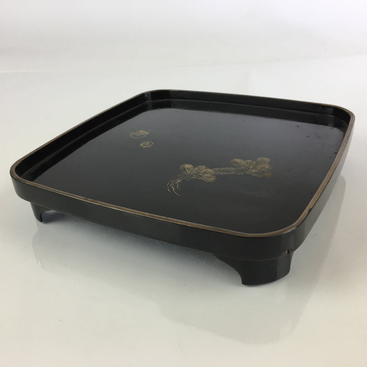 Japanese Wooden Legged Tray Lacquered Table Vtg Ozen Black UR797 ...