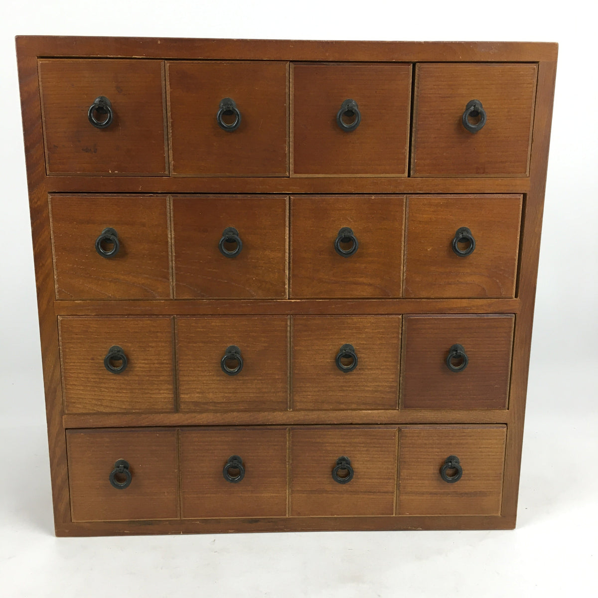 Japanese Wooden Medicine Chest Vtg Kusuri Tansu 9 Drawers Brown T282 ...