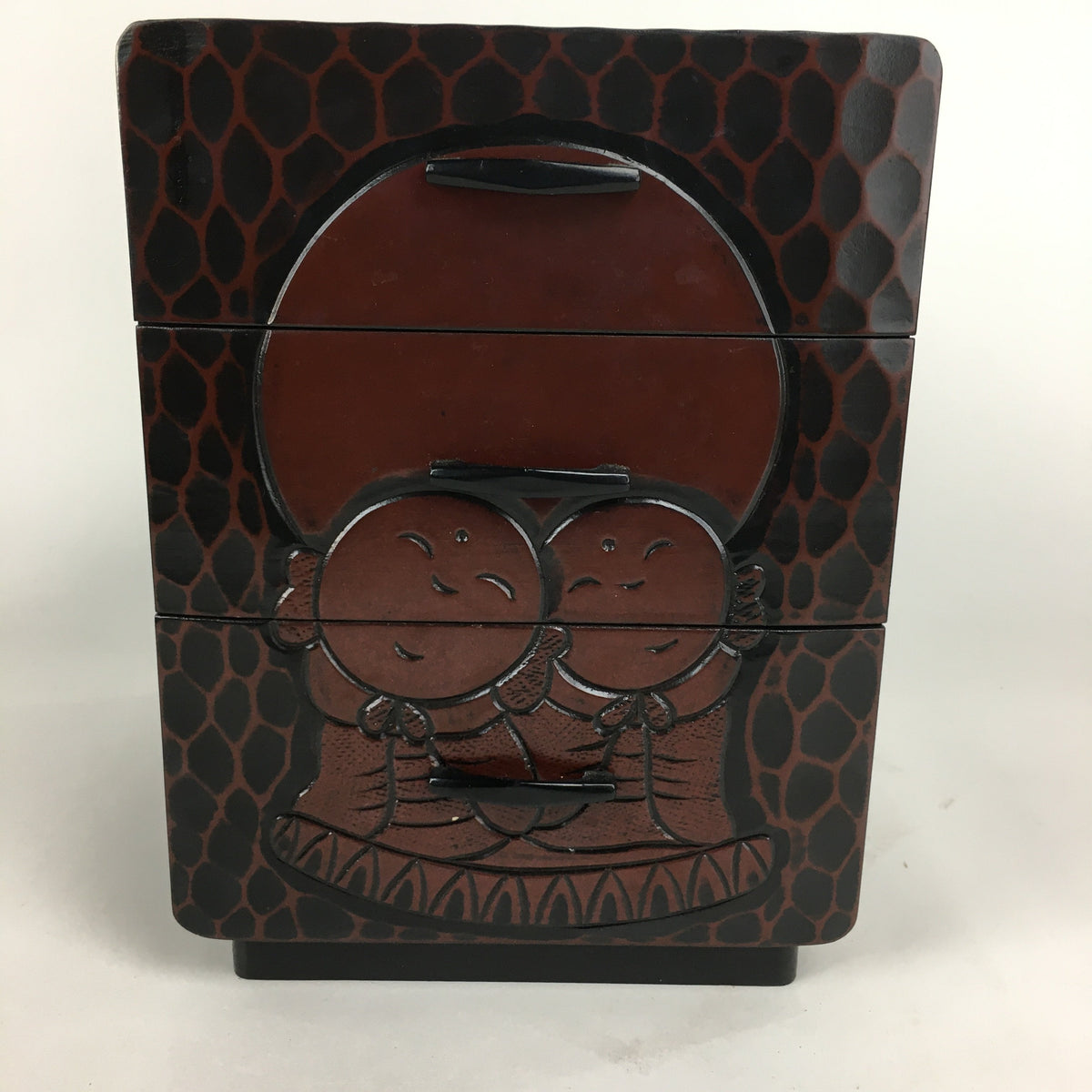 Japanese Wooden Sewing Box Vtg Kamakura Bori Haribako Chest Tansu 3 Dr ...