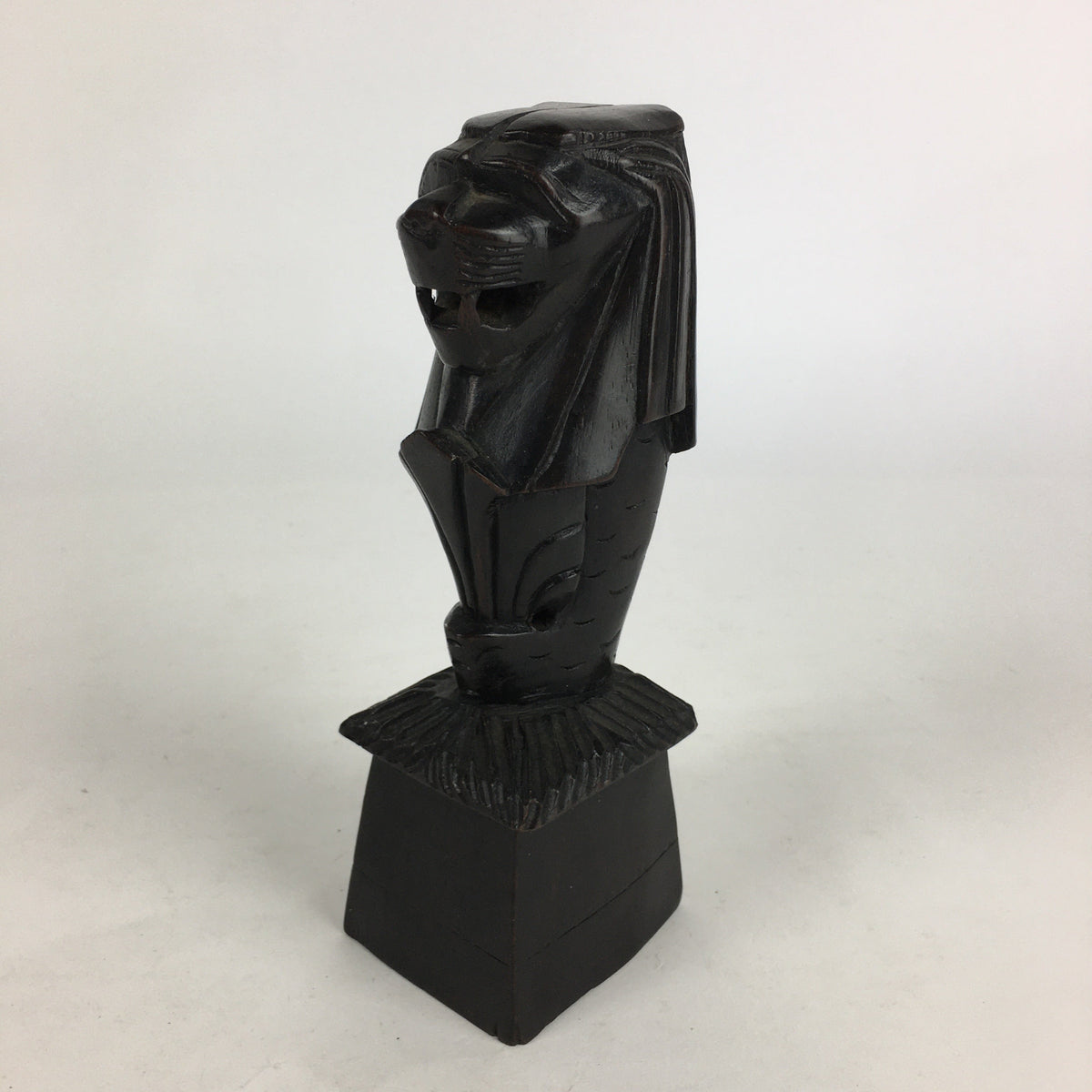 Singapore Wooden Merlion Statue Vtg Wood Carving Wood Craft Brown BD82 ...